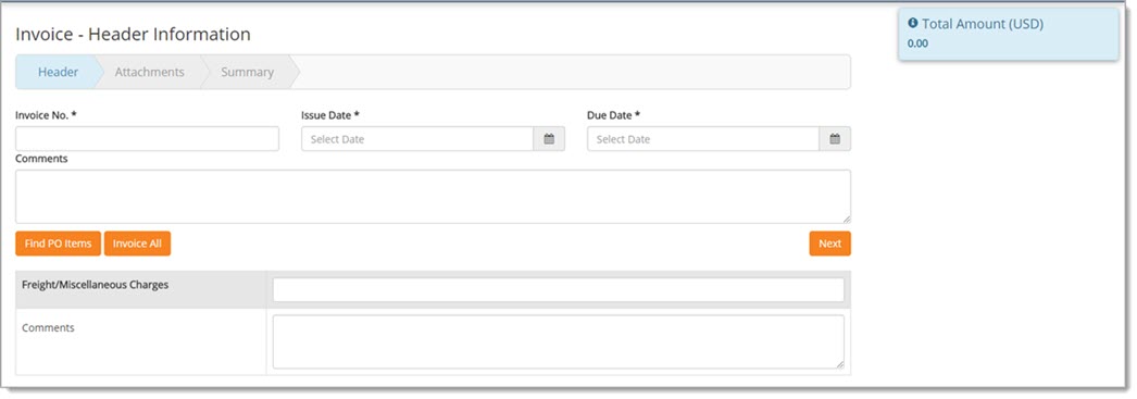 Invoice - Header Information