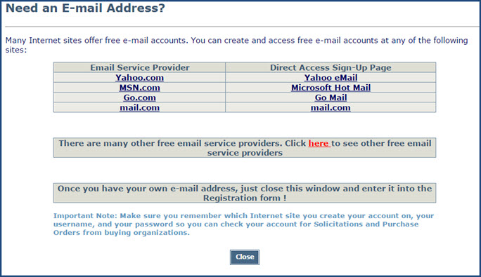 Need an Email Address?
