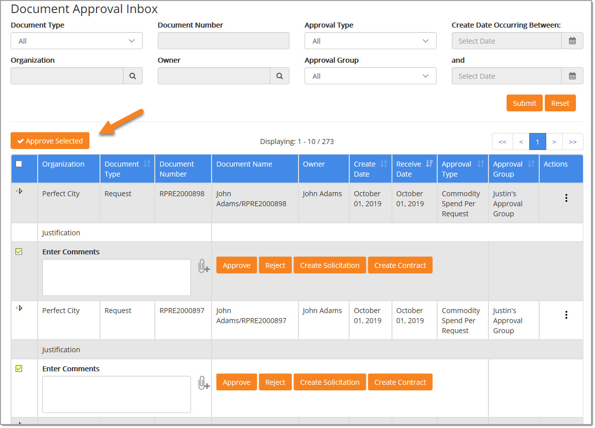 Approve Multiple Documents At One TIme