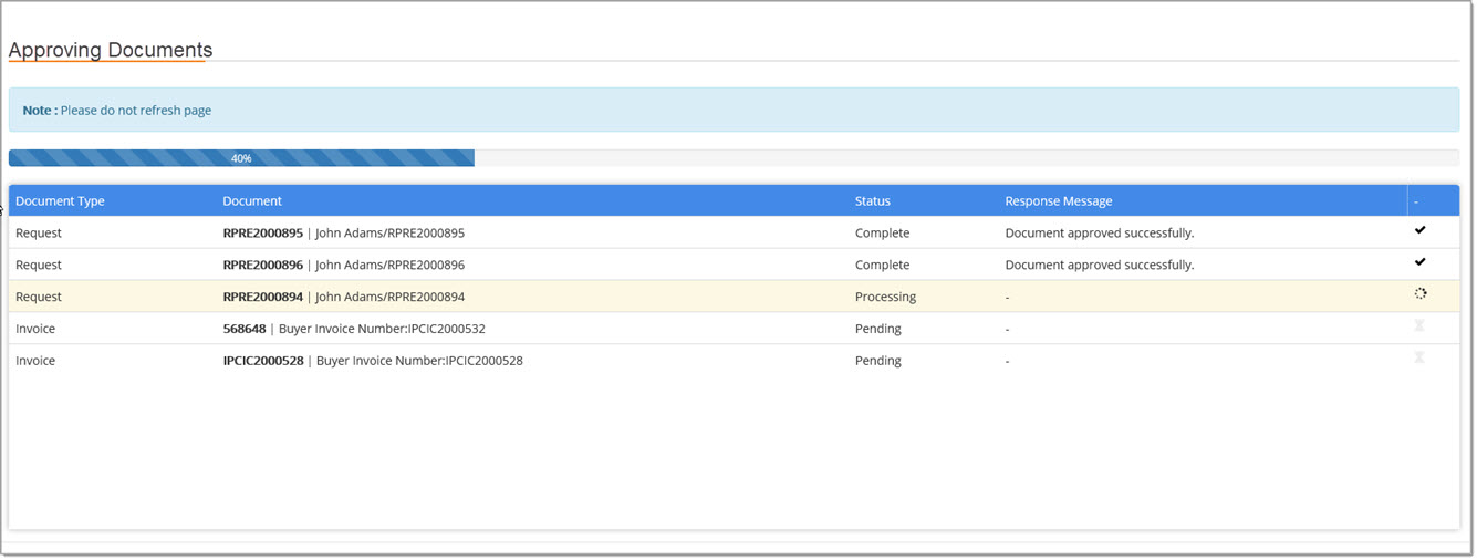 Approve Multiple Documents At One TIme