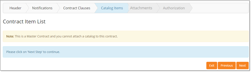 Master Contract - Contract Item List