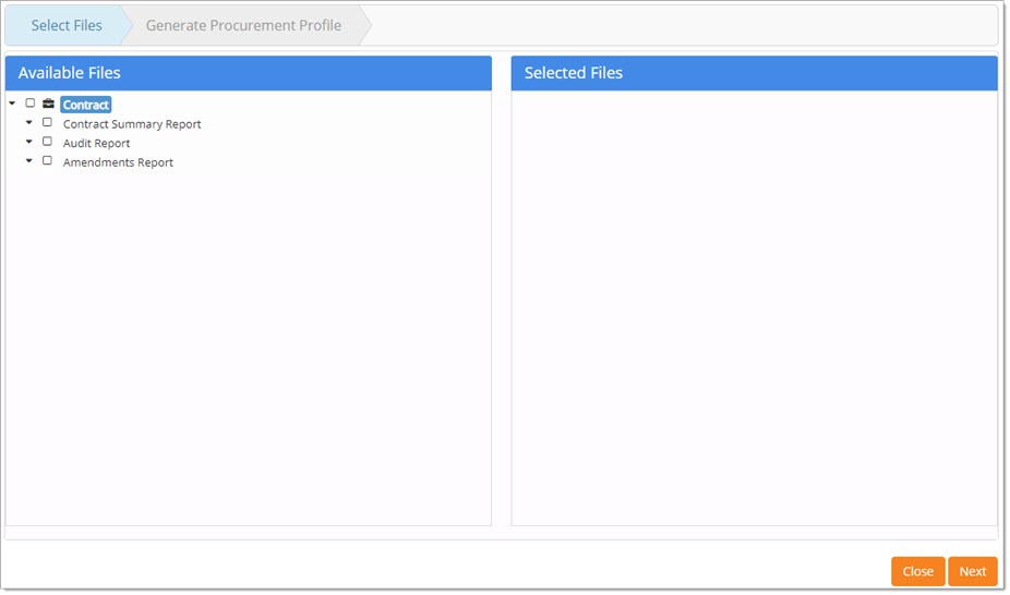 Generate Procurement Profile