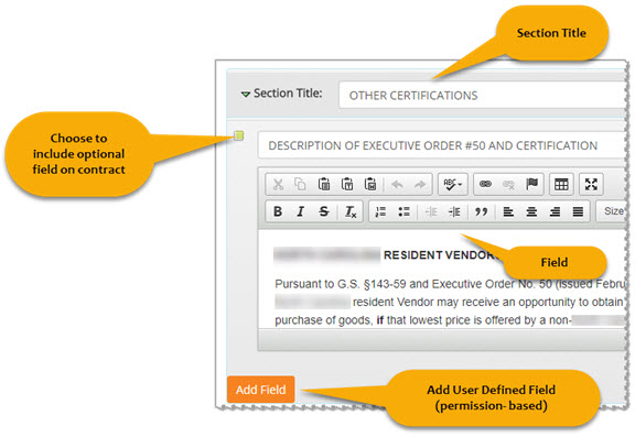 Contract Header - Custom Fields