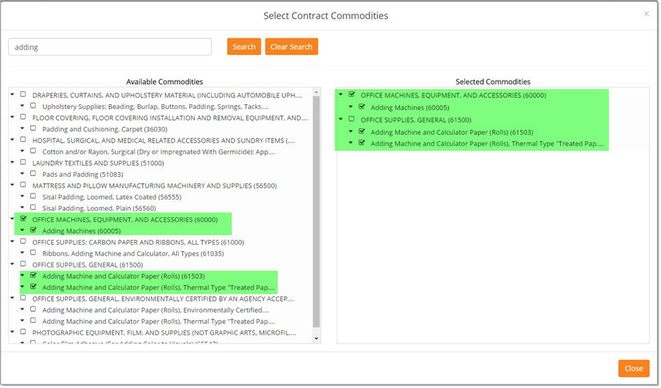 Contract Header - Commodities