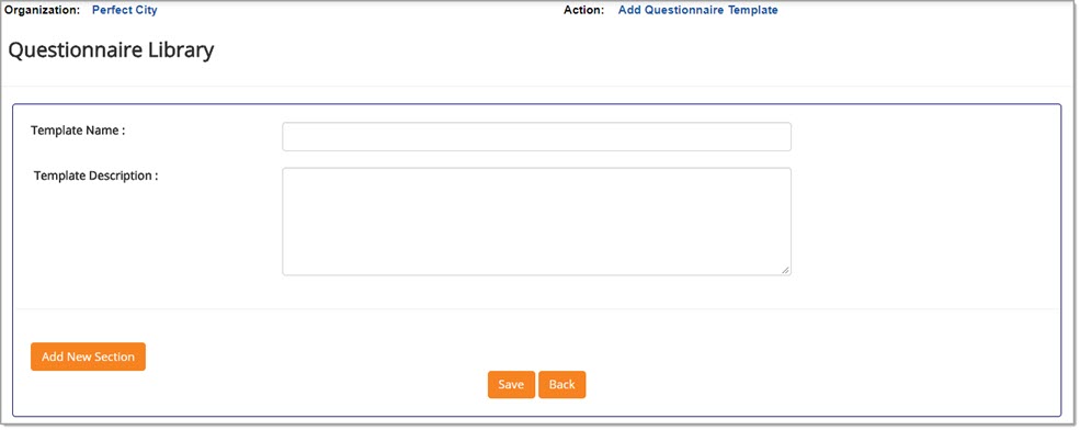 Manage Questionnaire Library