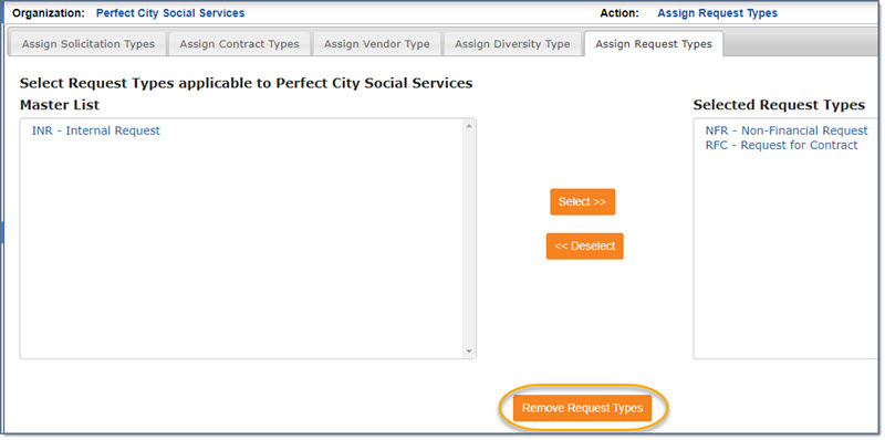 Assign Request Types