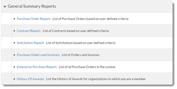 General Summary Reports