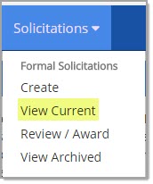 View Current Formal Solicitations
