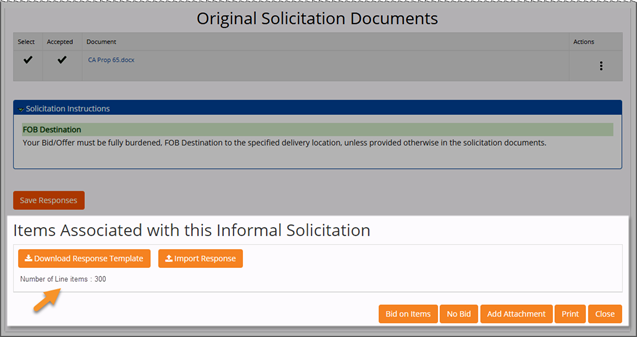 Manage Solicitation Line Items via Spreadsheet Submission