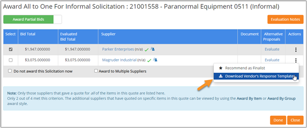 Manage Solicitation Line Items via Spreadsheet Submission